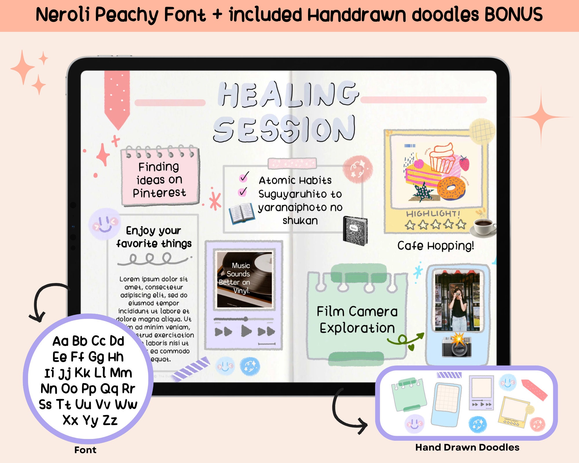 Digital Planner Font Neat Handwritten Font for Bullet Journal and Note ...