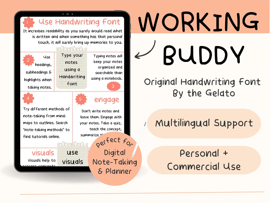 Aesthetic Student Note Font for Digital Planner and Note Taking ...