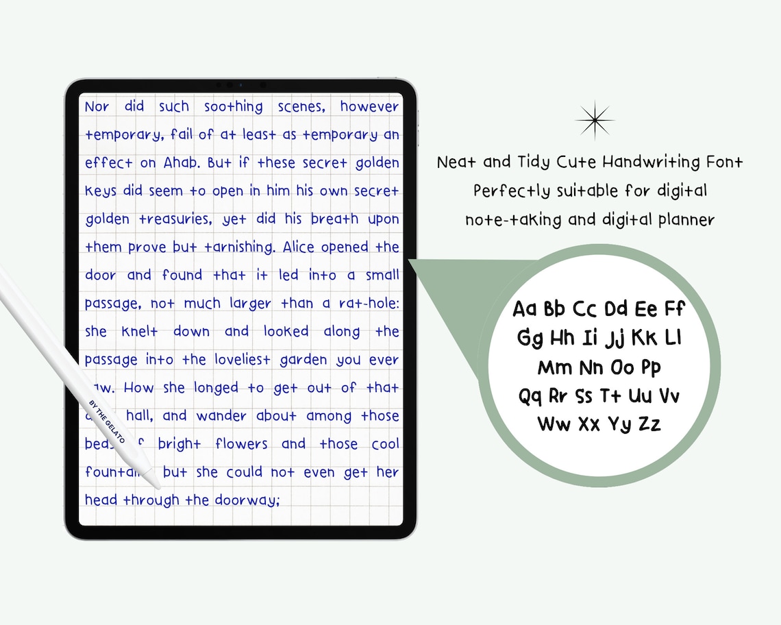 Aesthetic Neat Handwritten Font for Goodnotes Notability Handwriting ...