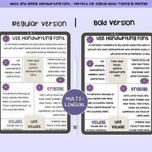 Cute Handwritten Font for Digital Note Taking and Planner Handwriting ...