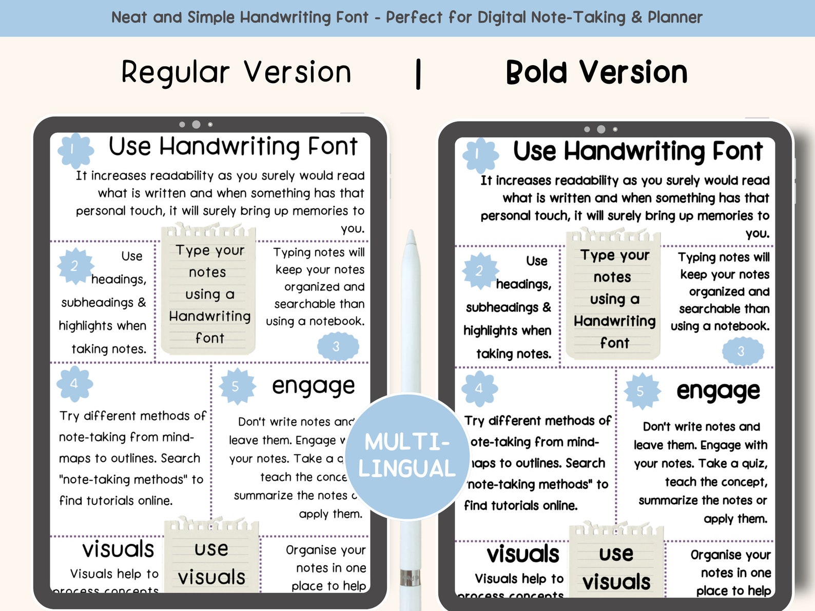 Bold Fluffy Font Goodnotes Font Digital Planner Font Neat Handwriting ...