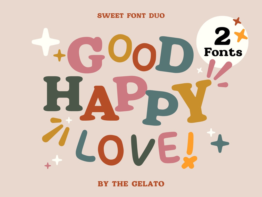 Retro Vintage Handwritten Font Duo Cute Quote Font Groovy Boho Font ...