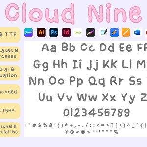 Handwriting Bubble Font Cloud Font Cartoon Font Cursive Bubble Font ...