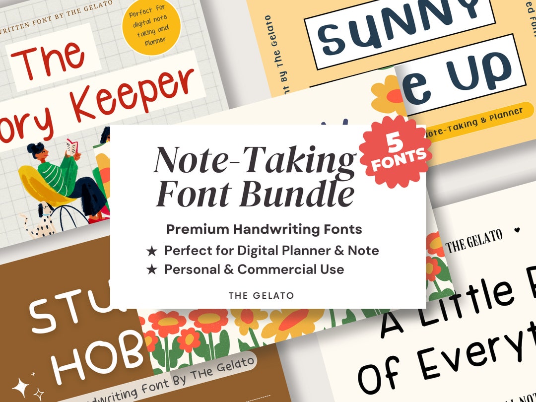 Note Taking Font Bundle Goodnotes Font Bundle Neat Handwritten ...
