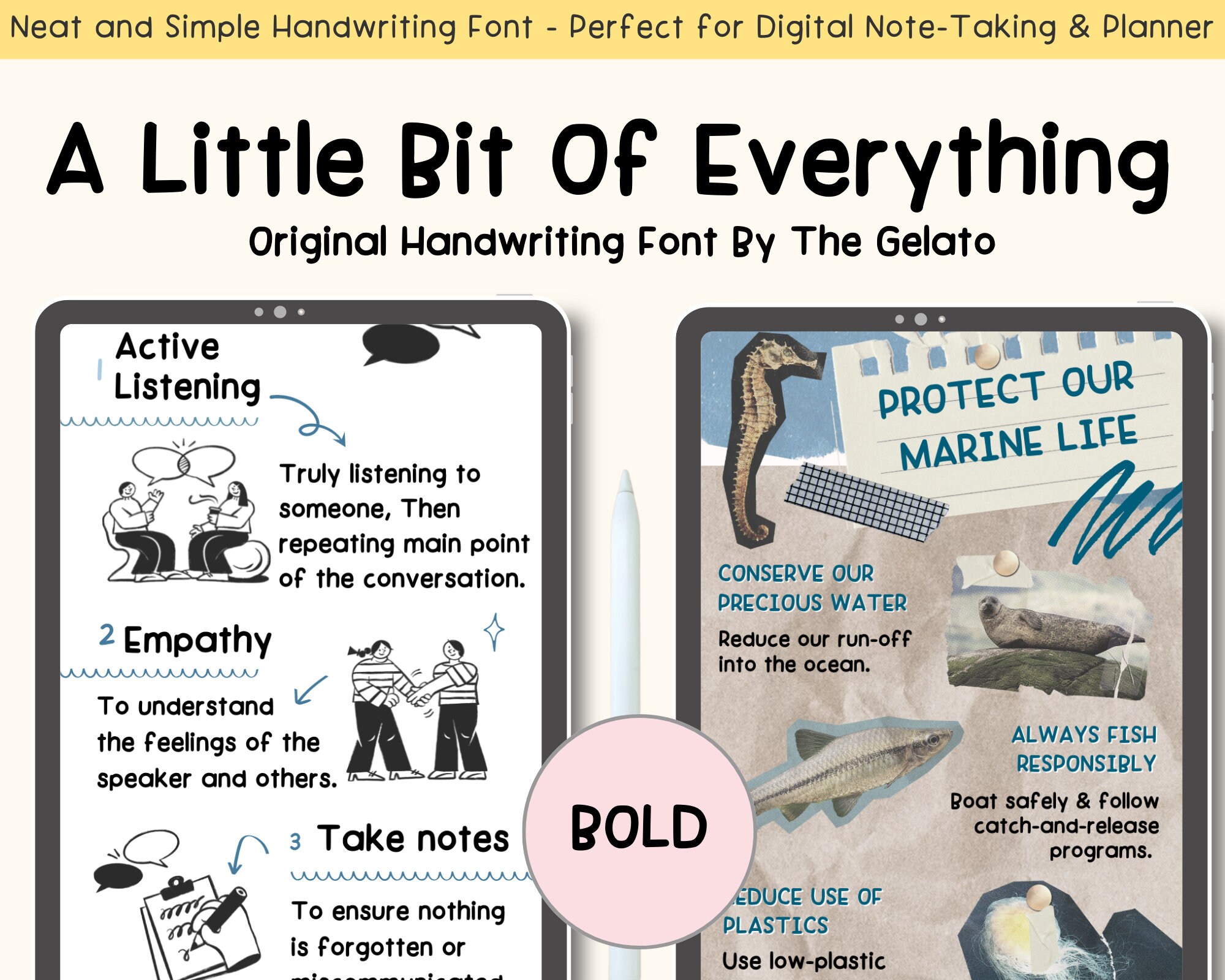 Clean Handwriting Font Goodnotes Handwritten Font Digital Planner Font ...