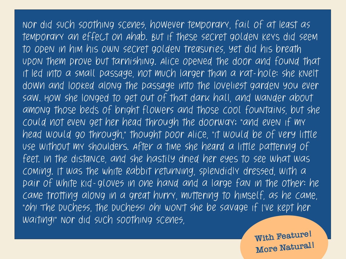 Font With Automatic Letter Shuffling Natural Handwriting Font Realistic ...