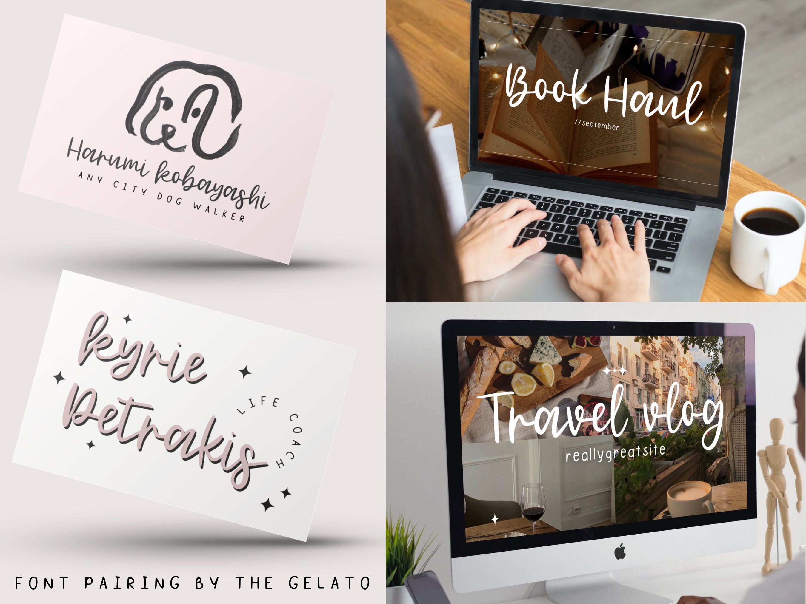 Handwritten Script Font Bundle Sweet Cursive Font Scrapbook Font Canva ...