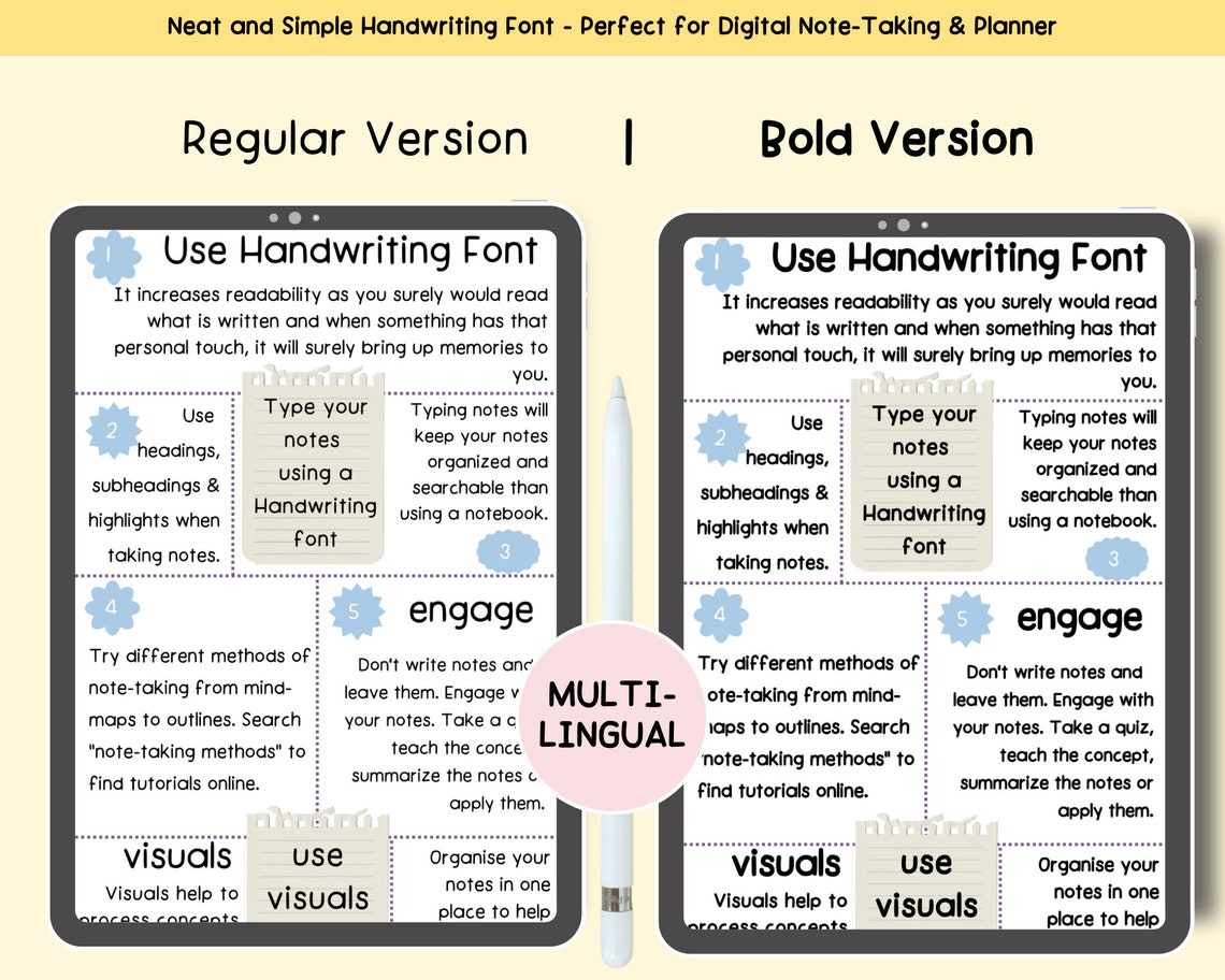 Clean Handwriting Font Goodnotes Handwritten Font Digital Planner Font ...