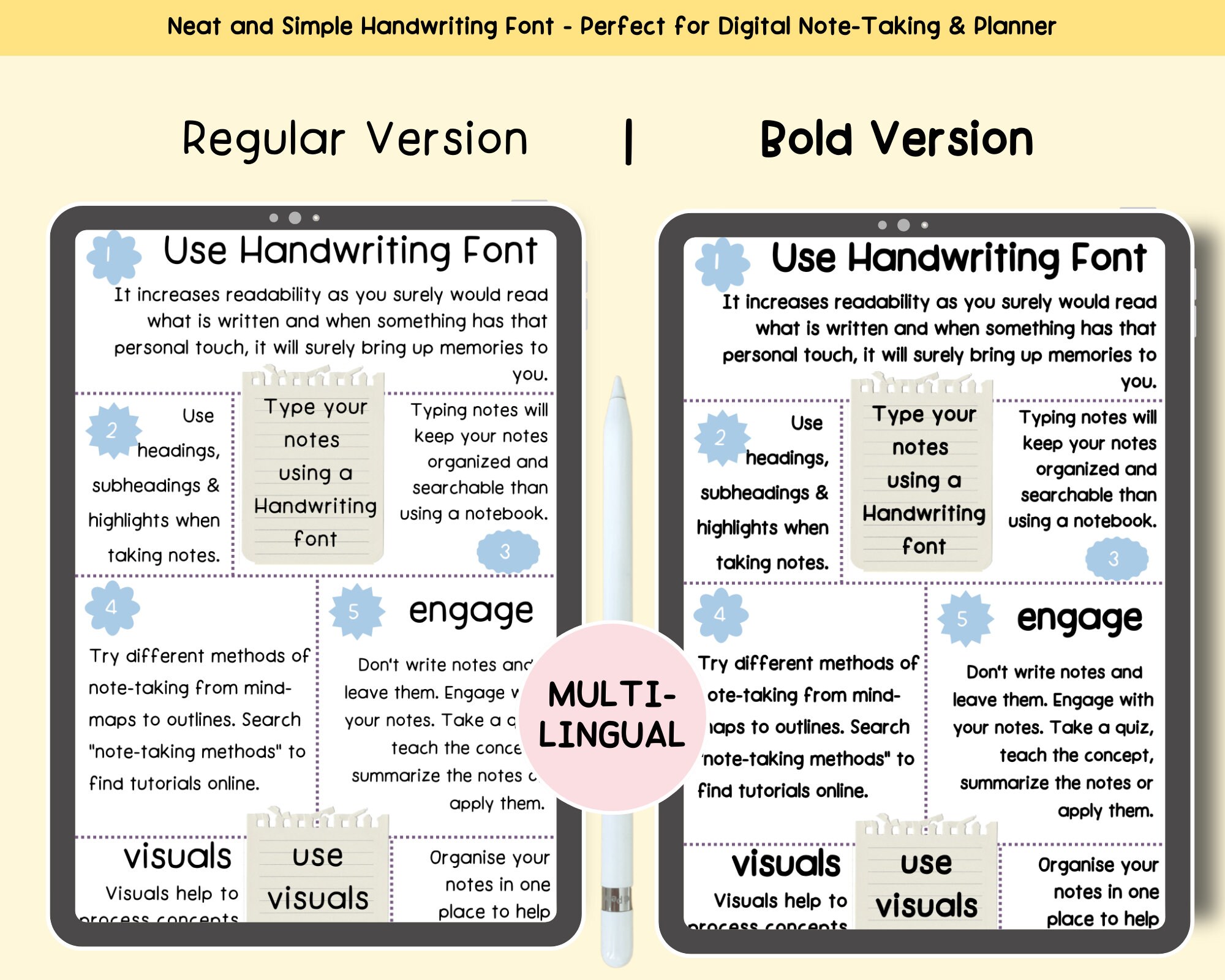 Clean Handwriting Font Goodnotes Handwritten Font Digital Planner Font ...