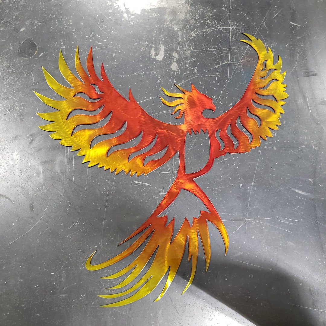 Burning Phoenix // Wall Art // Metal Sign Decor - Etsy