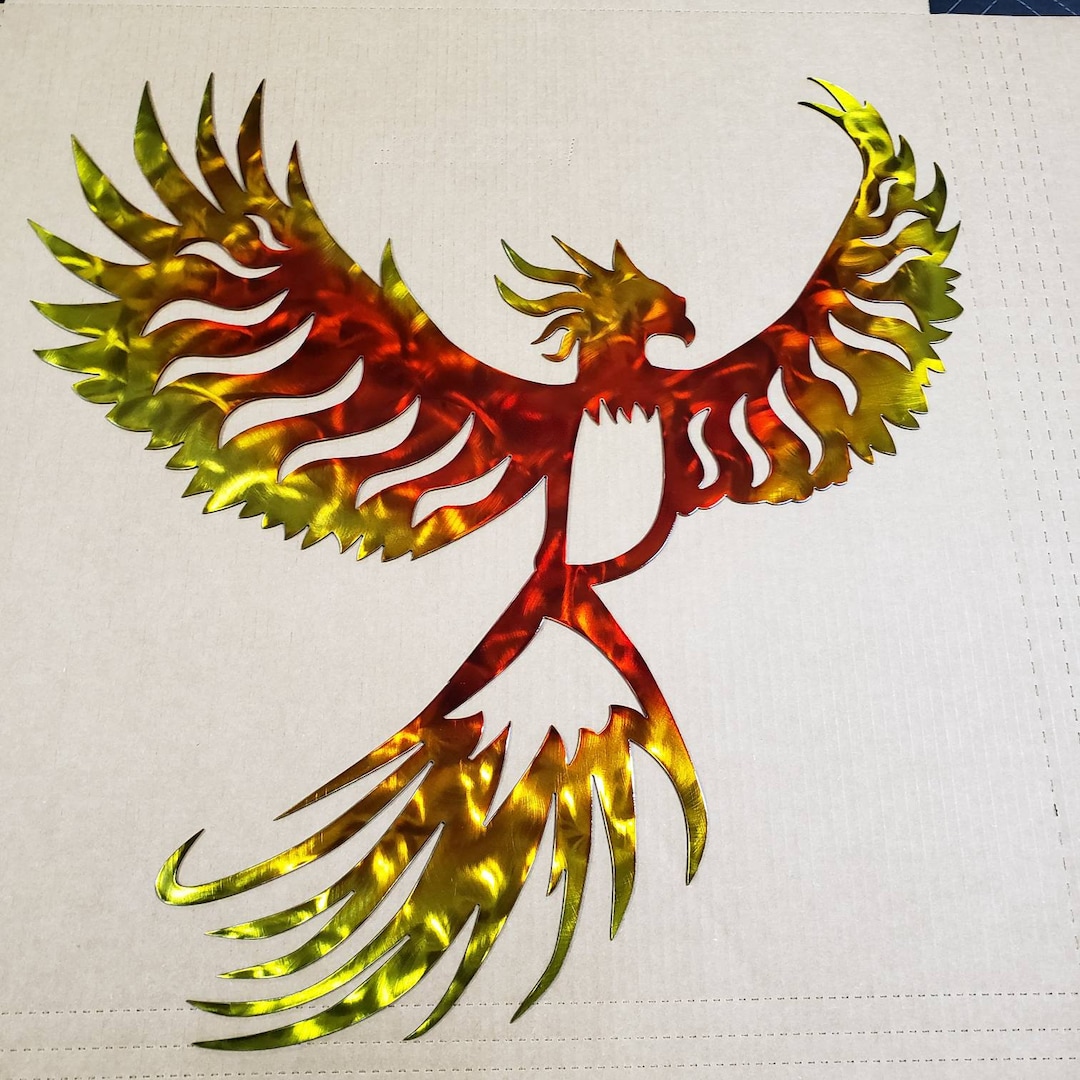 Burning Phoenix // Wall Art // Metal Sign Decor - Etsy