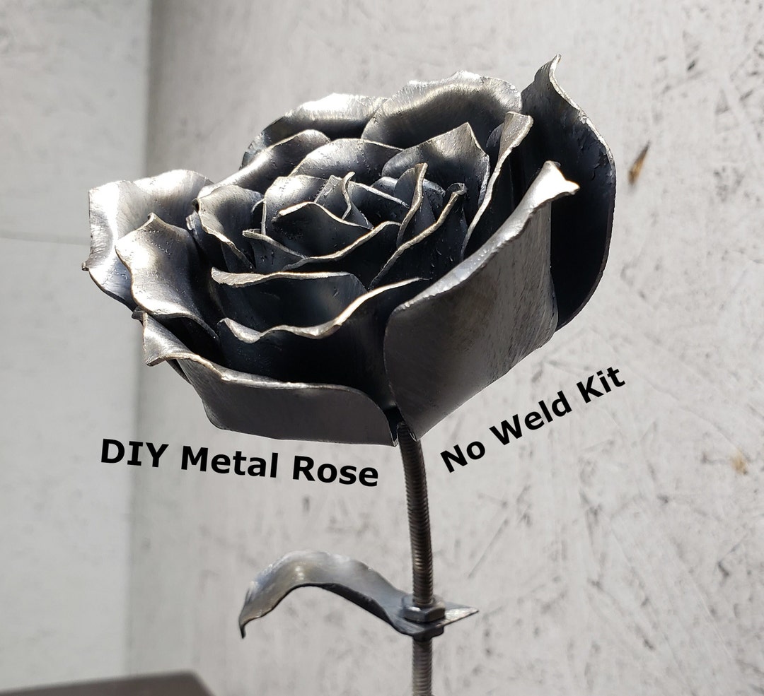 DIY Metal Rose // Metal Rose Kit // No Weld // Stem and Hardware ...