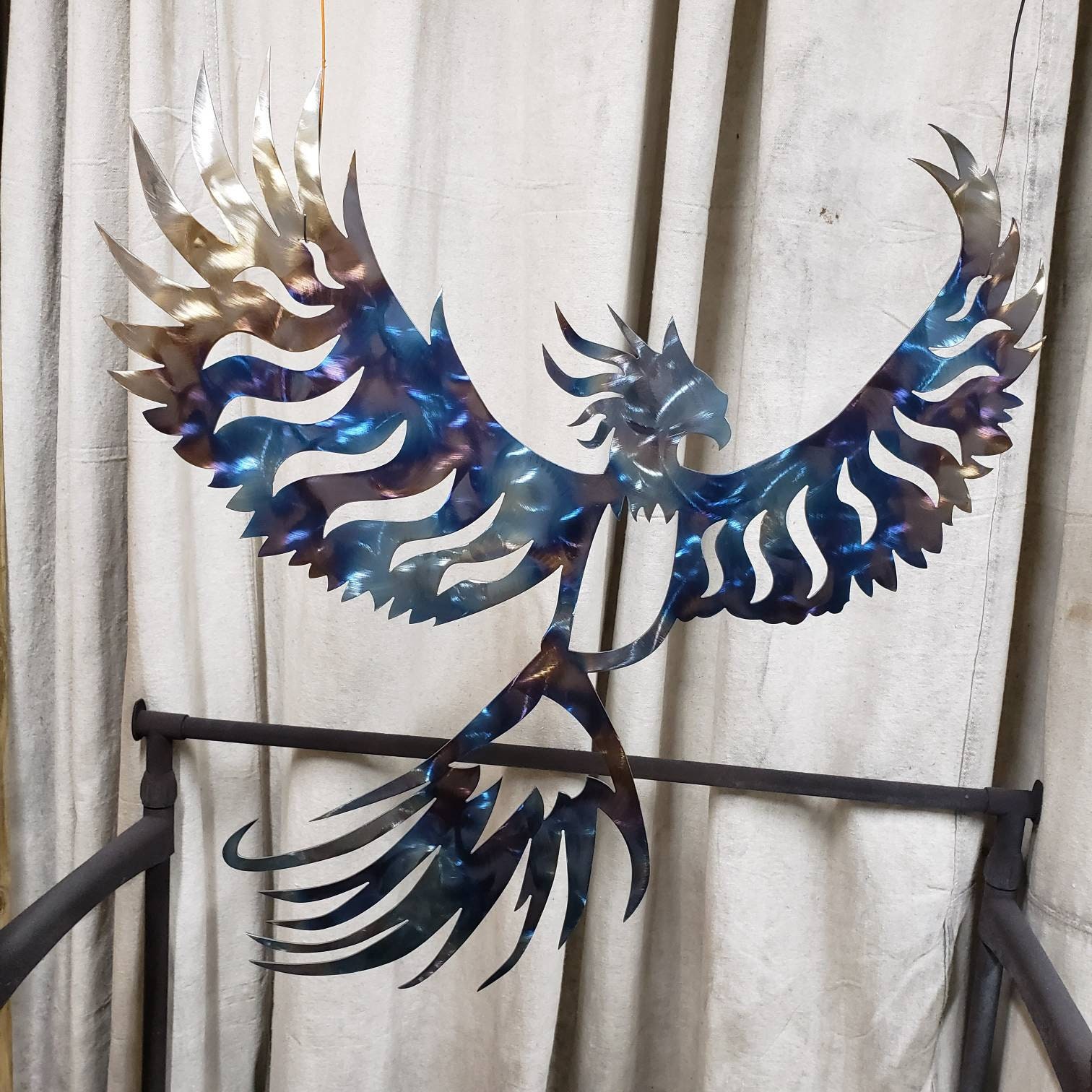 Burning Phoenix // Wall Art // Metal Sign Decor - Etsy