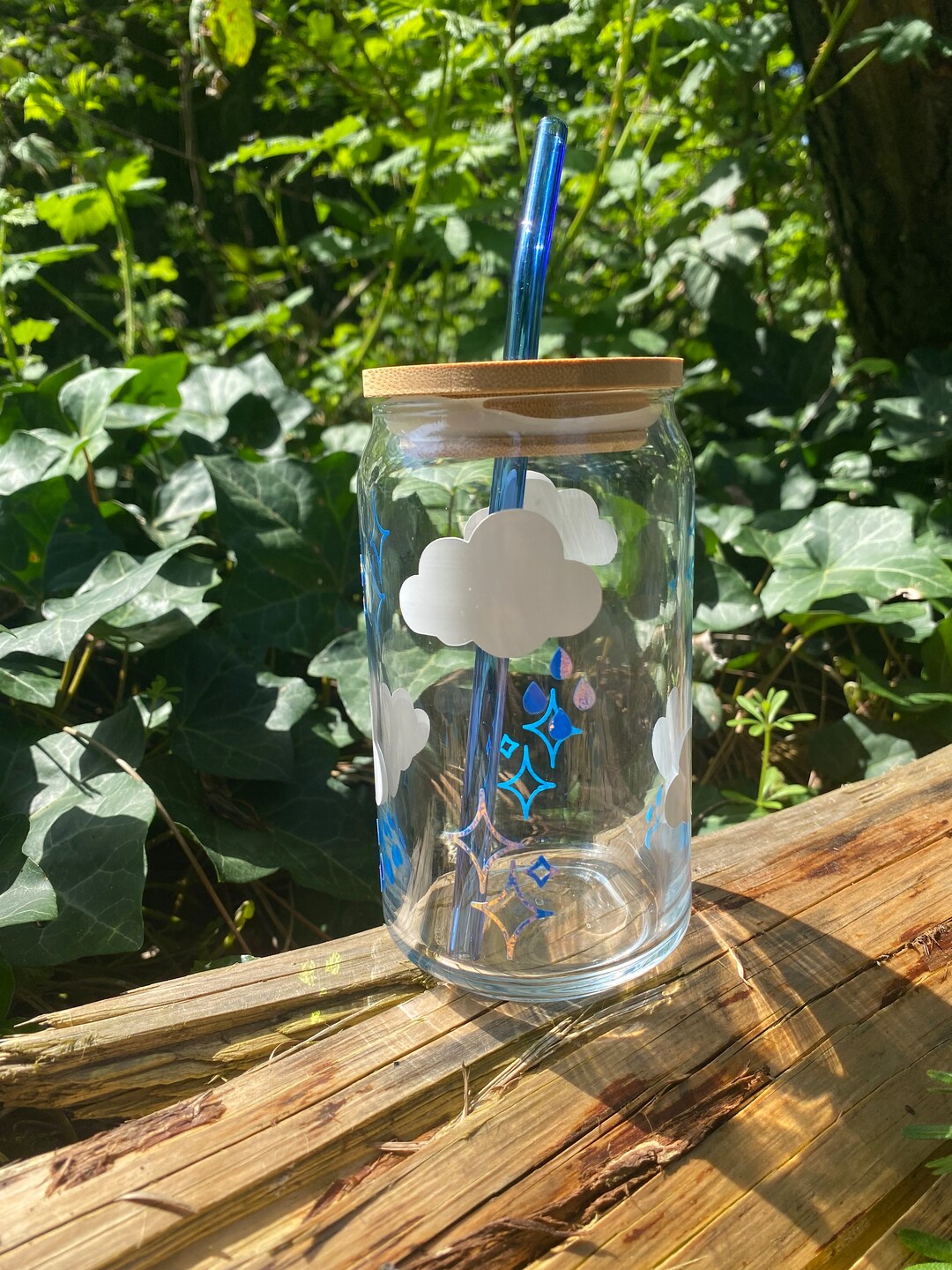 Iridescent Rainy Cloud Glass Cup - Etsy