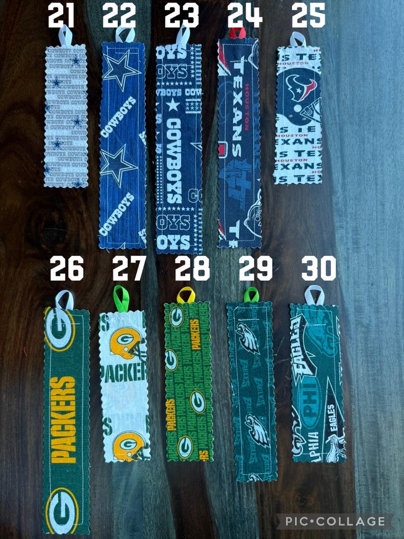 Bookmarks, Football, College, Sports Fabric Bookmark, Readers Gift ...