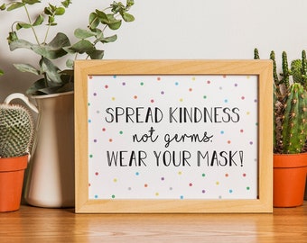 Spread Kindness Not Germs Poster, School Health Safety Poster, Health ...