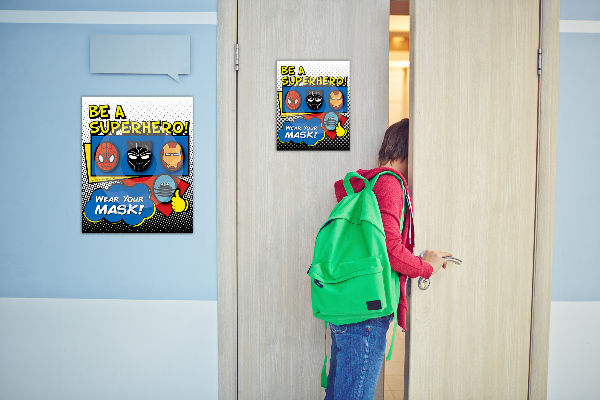 Wear a Mask Sign, Be A Superhero, Printable Sign, Instant Download ...