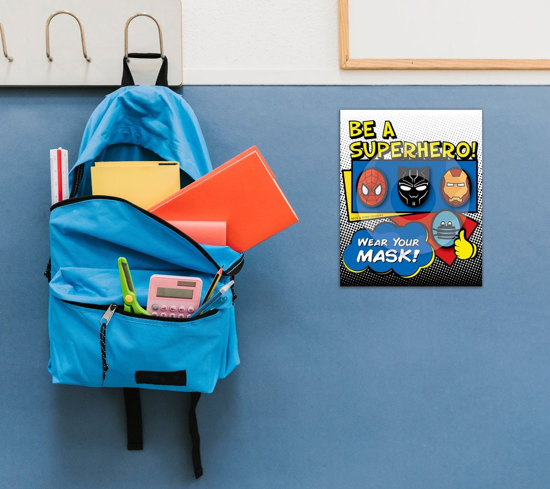 Wear a Mask Sign, Be A Superhero, Printable Sign, Instant Download ...