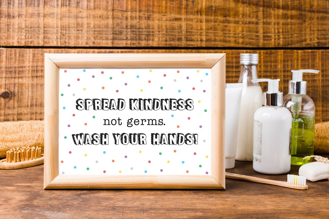 Wash Your Hands Polka Dot Print: Restroom Sign (digital Download) - Etsy