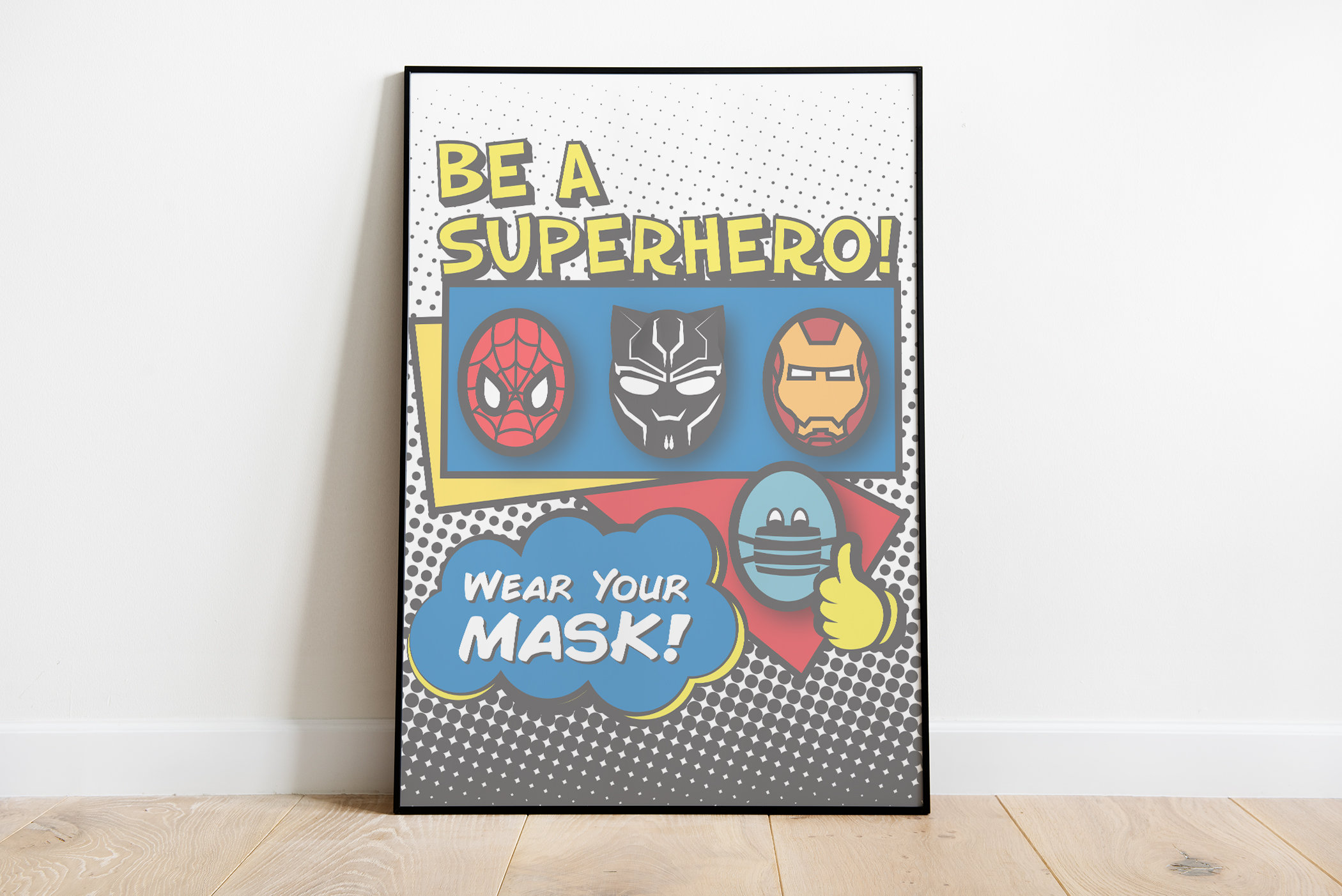 Wear a Mask Sign, Be A Superhero, Printable Sign, Instant Download ...