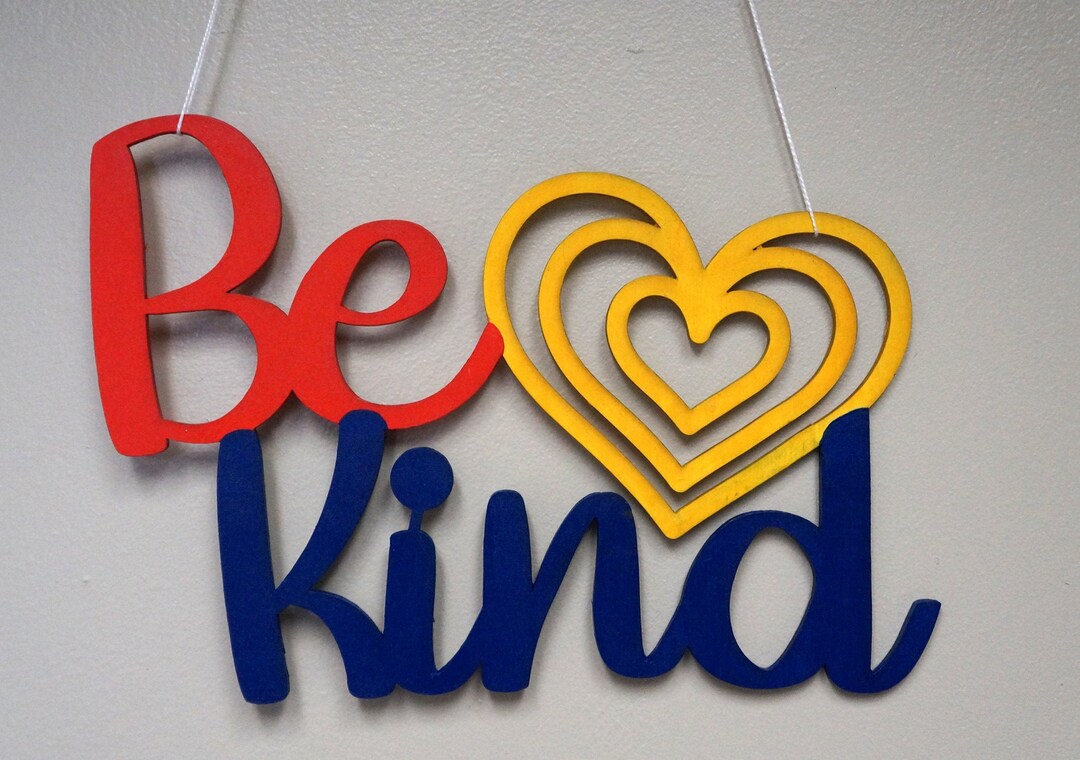 Be Kind Sign: Laser Cut Wood Hanging Decoration - Etsy