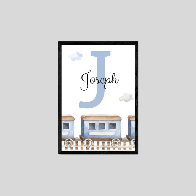 Choo Choo Train Set of 3 Unframed Personalised Name Poster - Etsy
