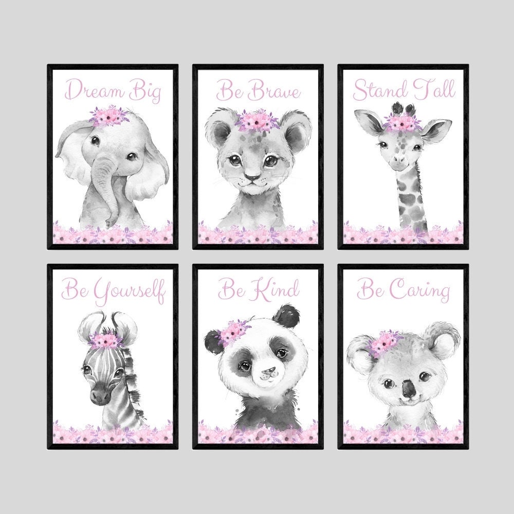 CHOOSE YOUR OWN Safari Animals Girl Nursery Unframed Poster - Etsy