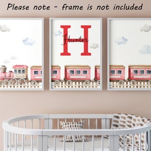 Choo Choo Train Set of 3 Unframed Personalised Name Poster Print ...