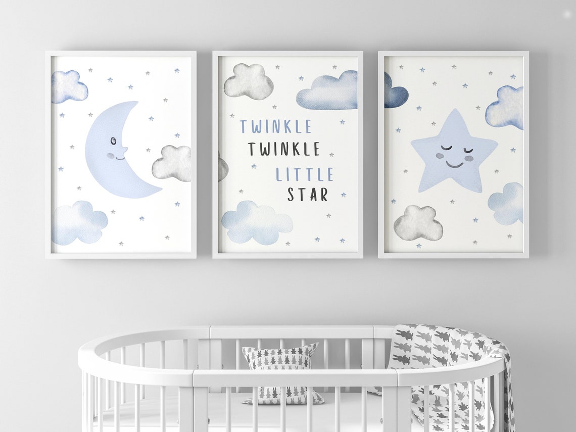 Twinkle Twinkle Little Star Baby Boys Nursery Decor Set of 3 - Etsy
