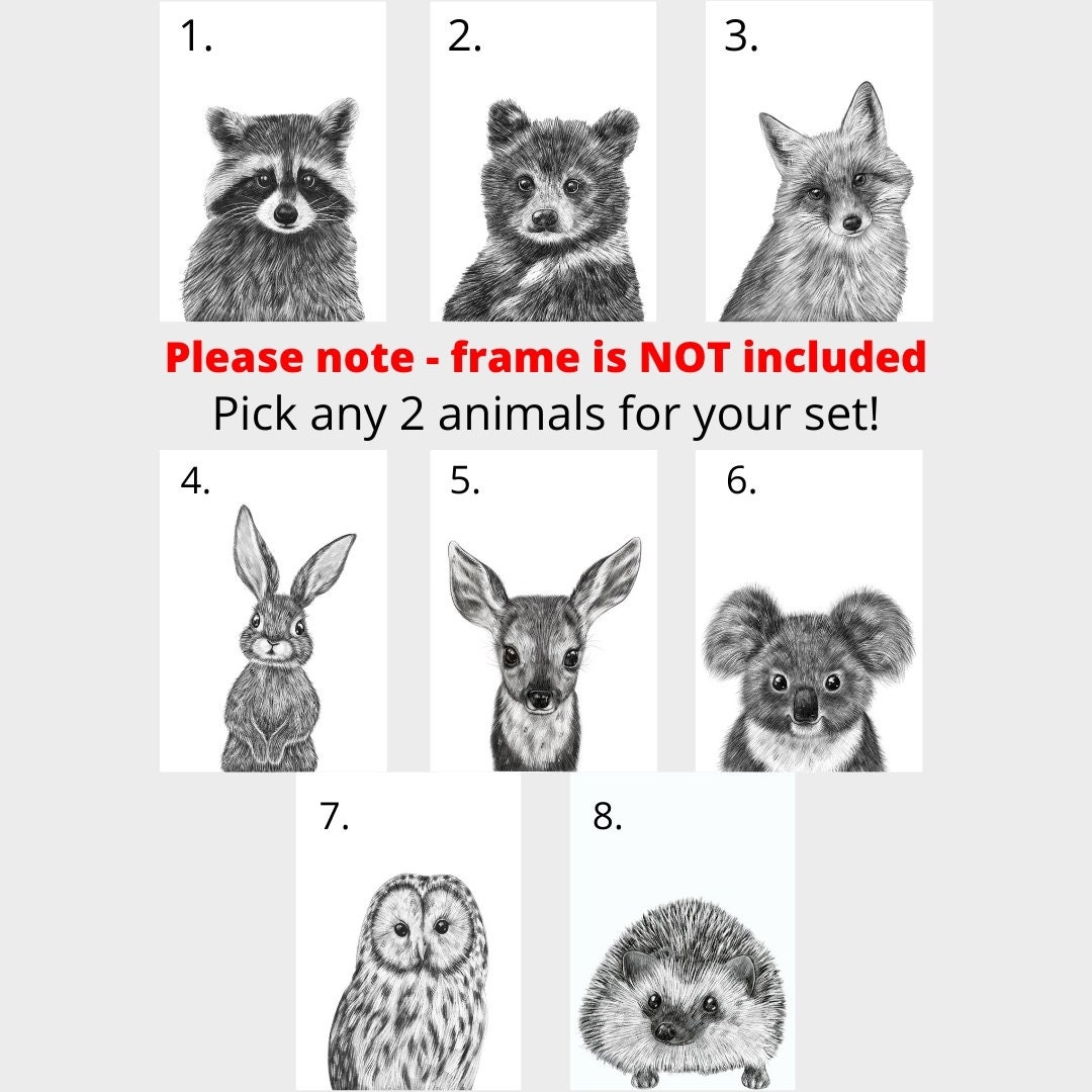 Woodland Animals Set of 3 Unframed Poster Prints for Baby Girl Boy ...