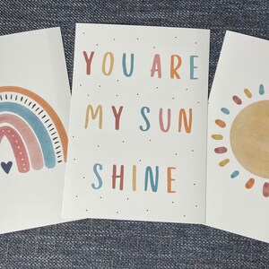 Boho Rainbow Sun Nursery Prints: You Are My Sunshine Set - Etsy