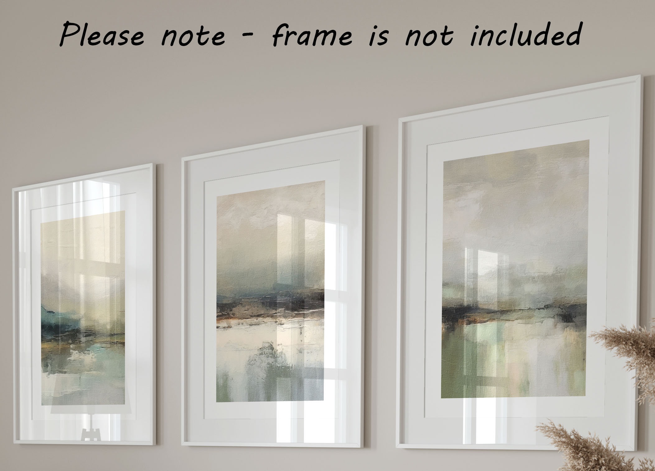 Muted Abstract Landscape Set of 3 Unframed Wall Poster Prints, Texture ...