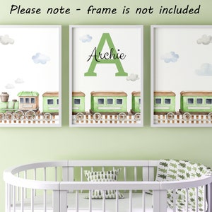 Choo Choo Train Set of 3 Unframed Personalised Name Poster Print ...