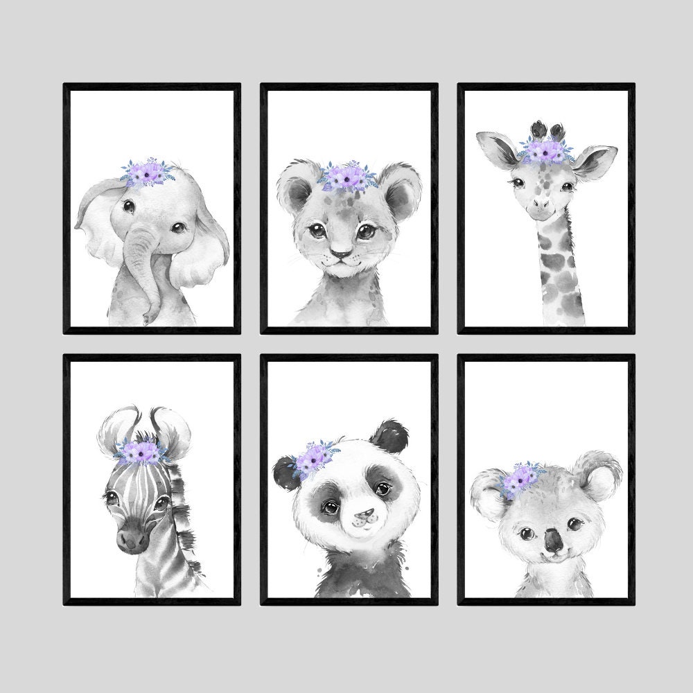 CHOOSE YOUR OWN! Safari Animals Girl Nursery Unframed Poster Prints ...