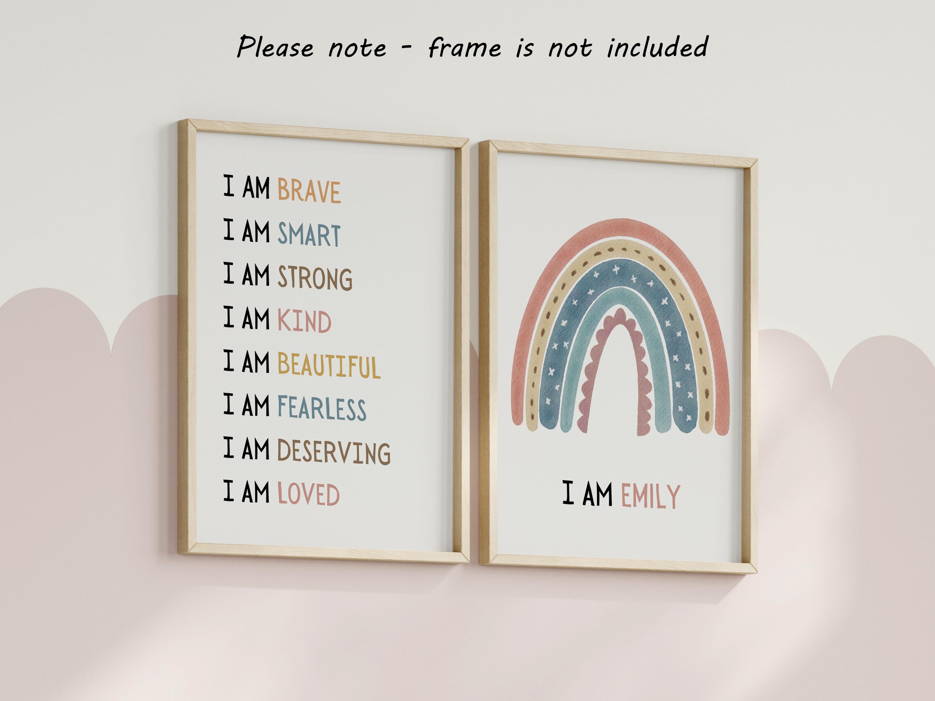 Personalised Positive Affirmation Unframed Set of 2 Rainbow Poster ...