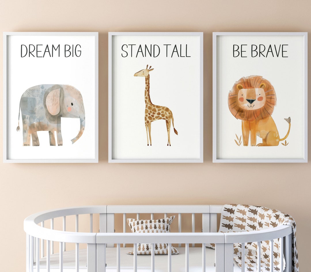Safari Animals With Quotes Set of 3 Unframed Wall Poster Prints for ...