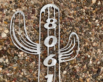 Metal Saguaro Cactus Address Sign Saguaro Cactus Personalized Address ...