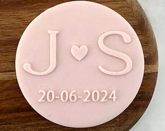 Wedding Custom Cookie Stamp Personalise Modern Debosser with Your ...