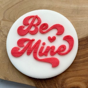 Be Mine Valentine’s Day Debosser Stamp. Two Hearts One Love Cookie Stamp. Fondant Icing Cupcake ...