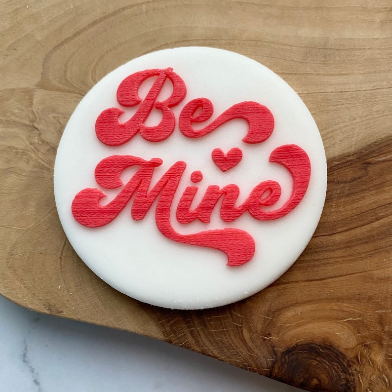 Be Mine Valentine’s Day Debosser Stamp. Two Hearts One Love Cookie Stamp. Fondant Icing Cupcake ...