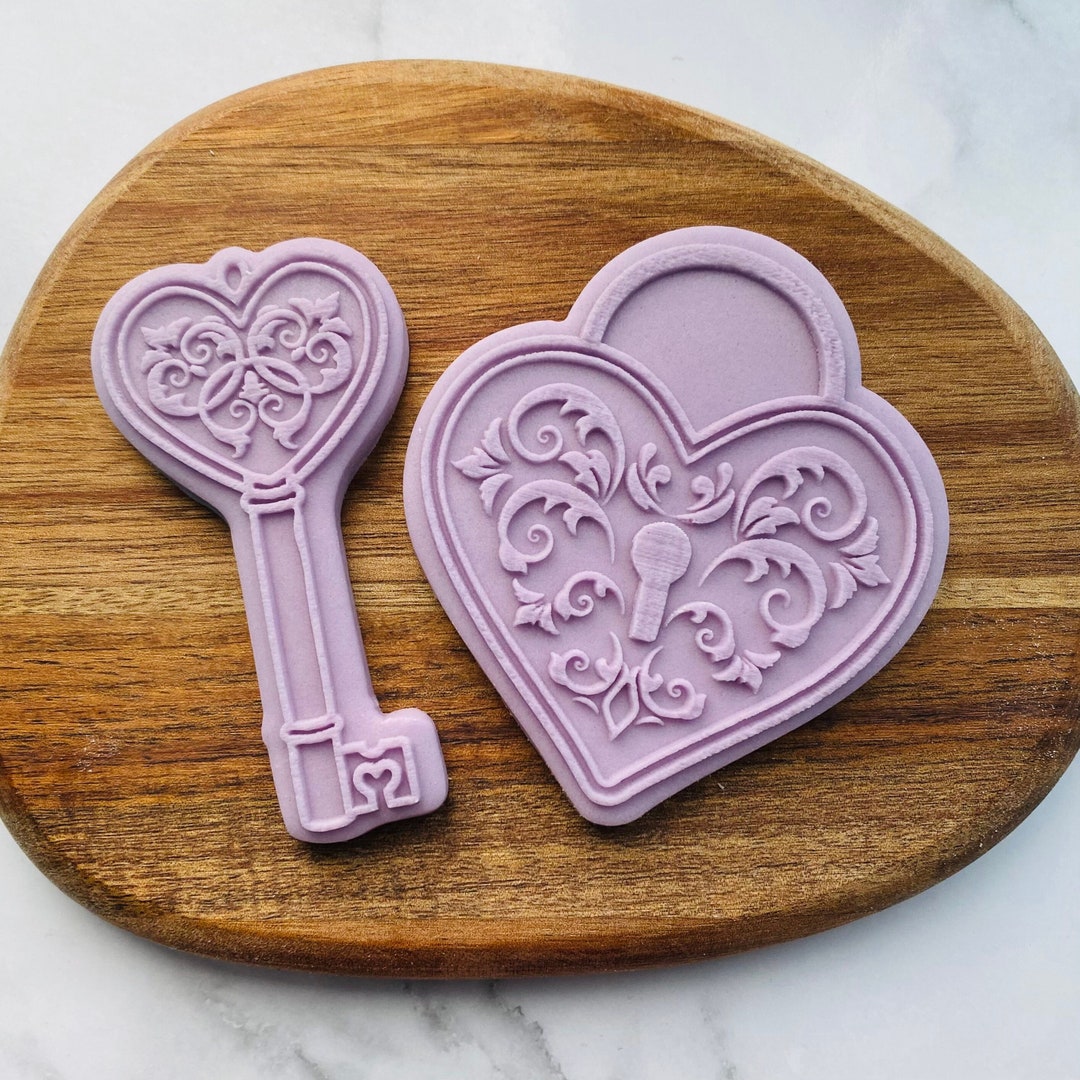 Key and Lock Valentine’s Day Cookie Cutter and Stamp, Valentines Day ...