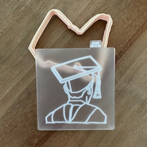 Graduation Boy Cookie Cutter and Stamp. Graduation Biscuit Fondant ...