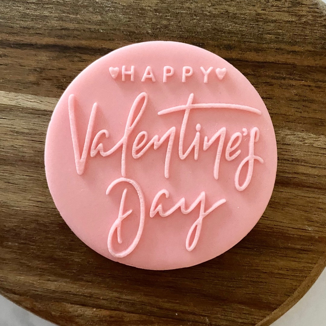Happy Valentine’s Day Debosser Stamp. Valentine’s Day Cookie Stamp ...