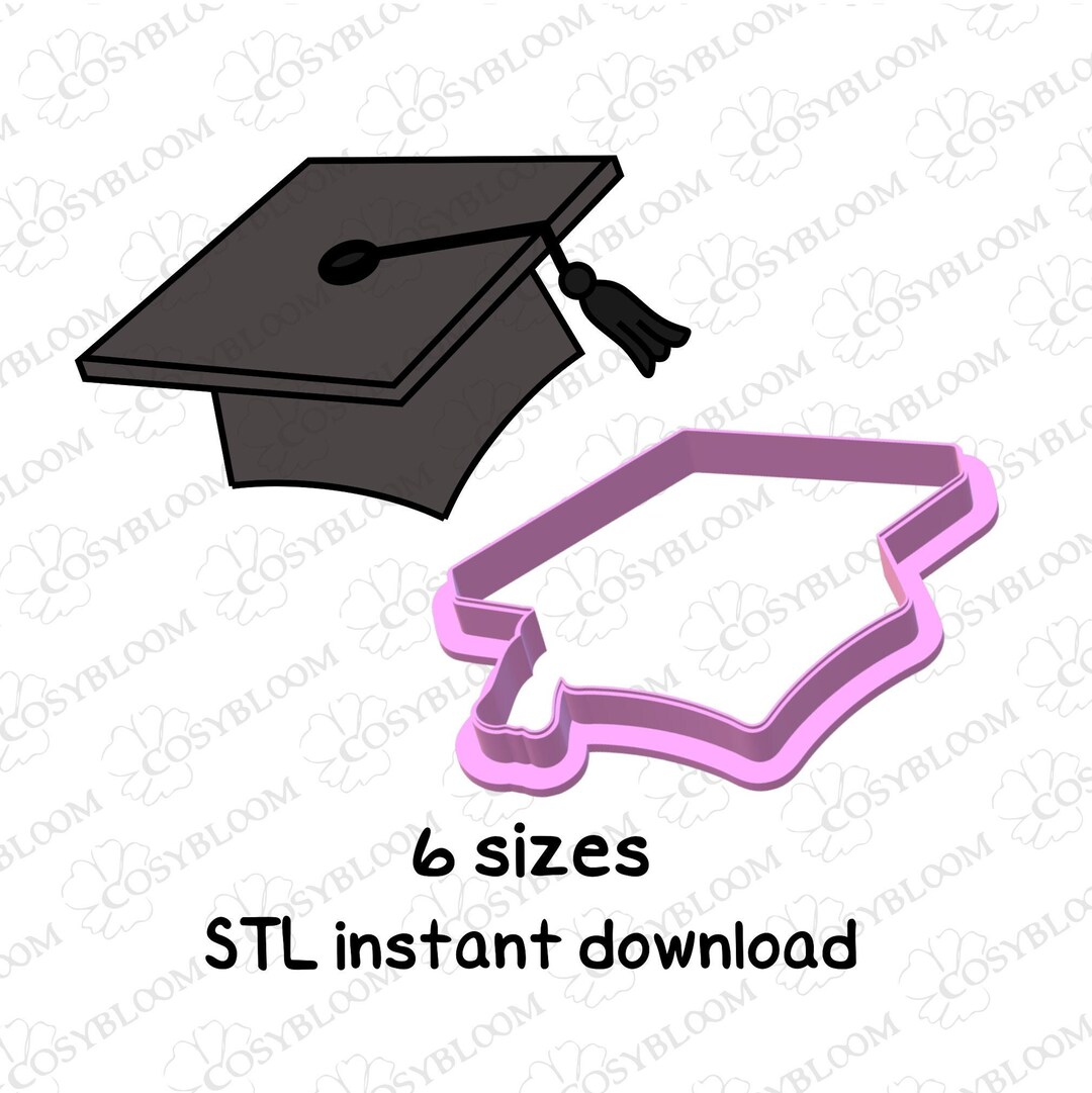 Graduation Hat Cookie Cutter STL File Instant Download, Graduation Cap ...