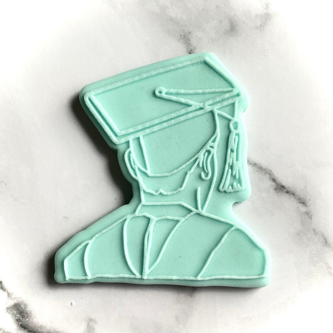 Graduation Boy Cookie Cutter and Stamp. Graduation Biscuit Fondant ...