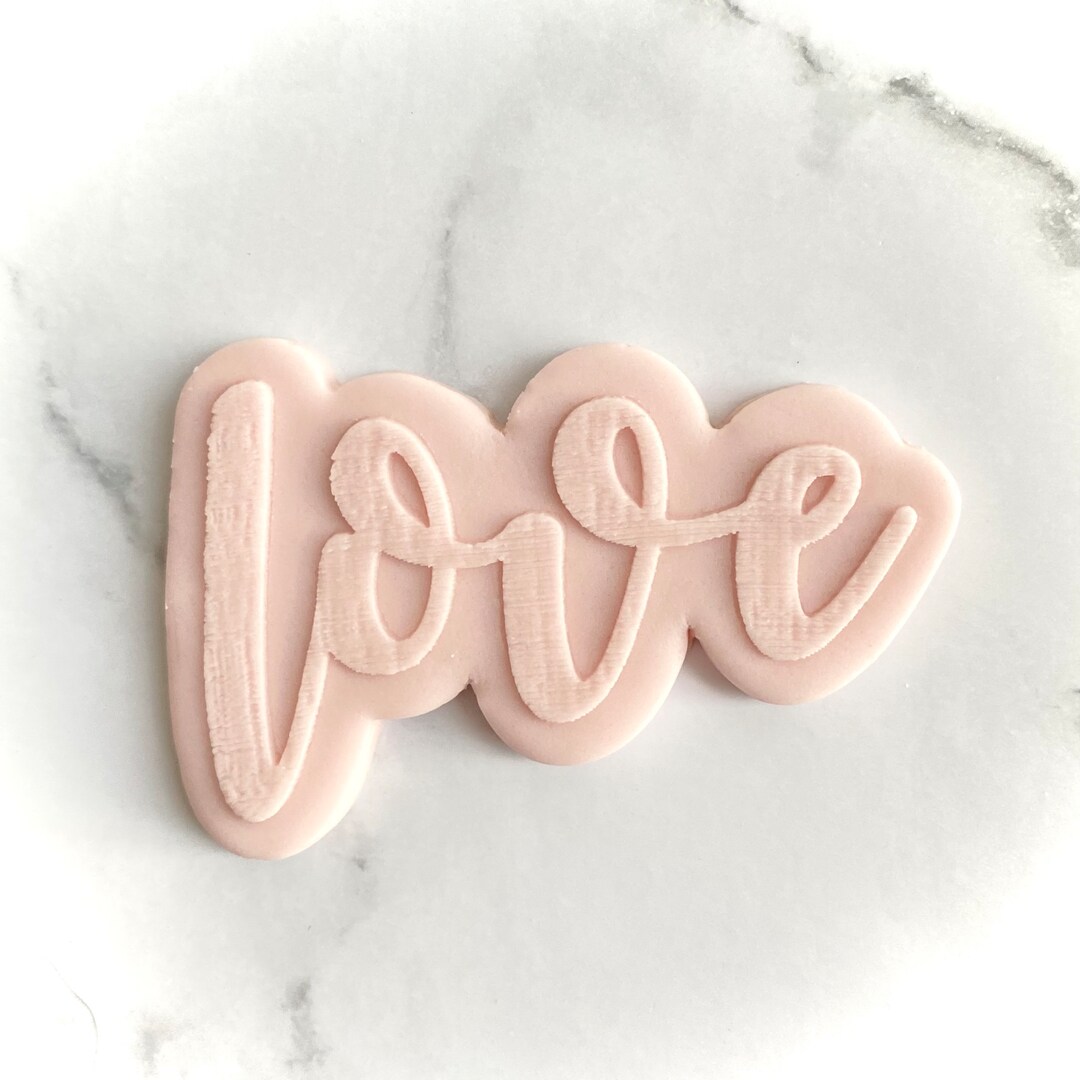 Love Fancy Font Cookie Stamp and Cutter. Valentine’s Day Wedding ...