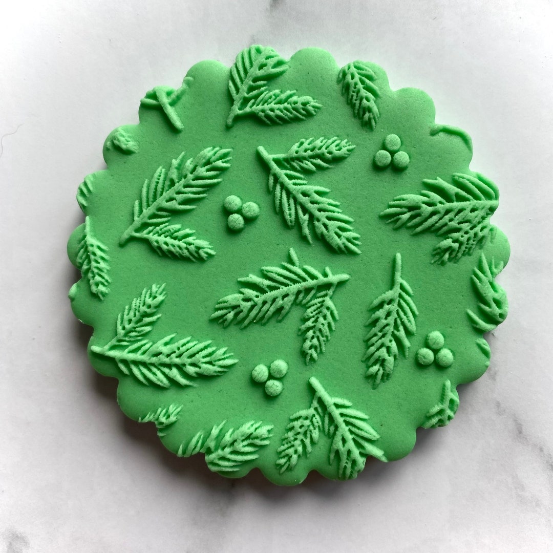 Christmas Pattern Cookie Stamp. Pine Branch Fondant Outbosser Stamp ...