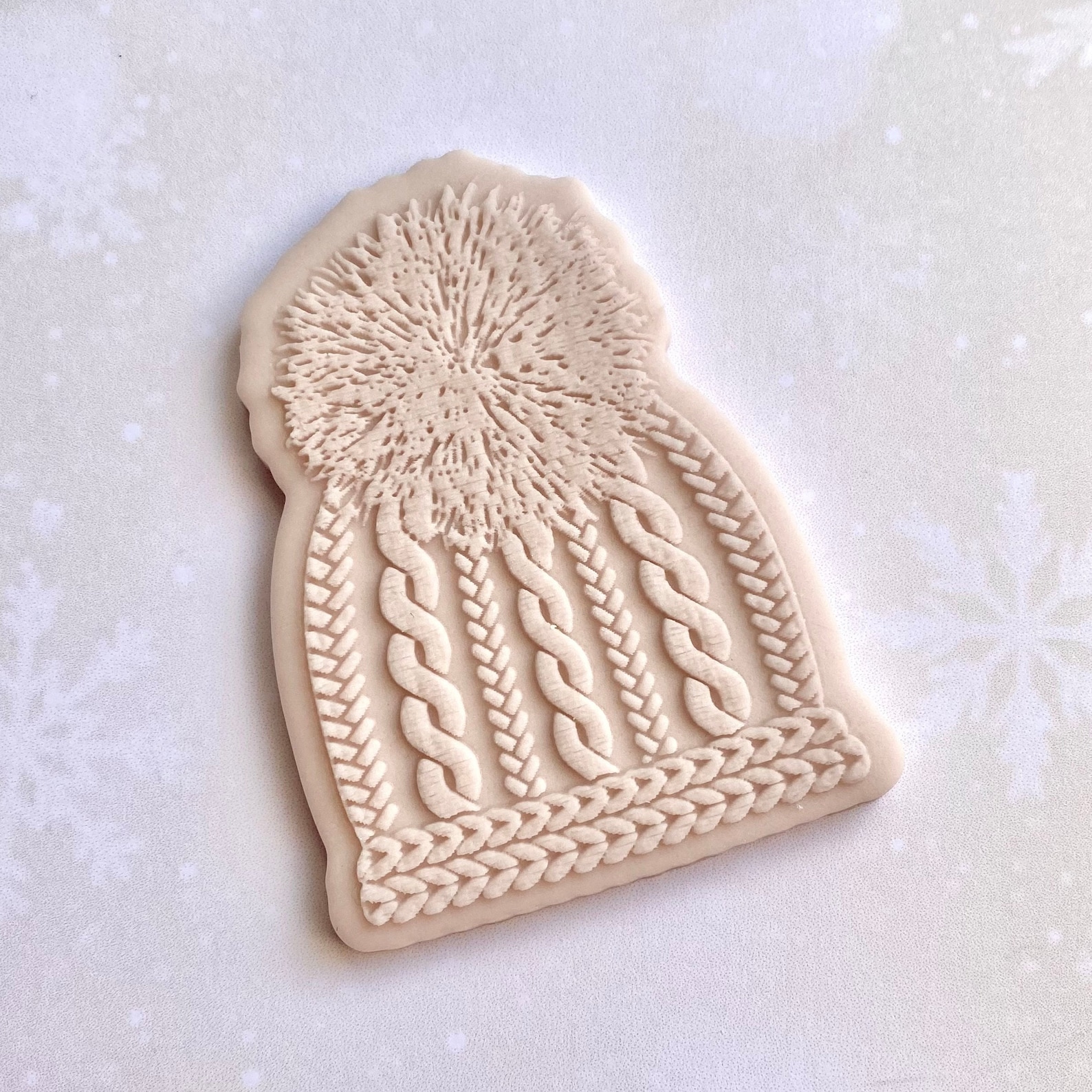 Pom Pom Woolly Hat Cookie Stamp and Cutter. Christmas Hat Fondant Icing ...