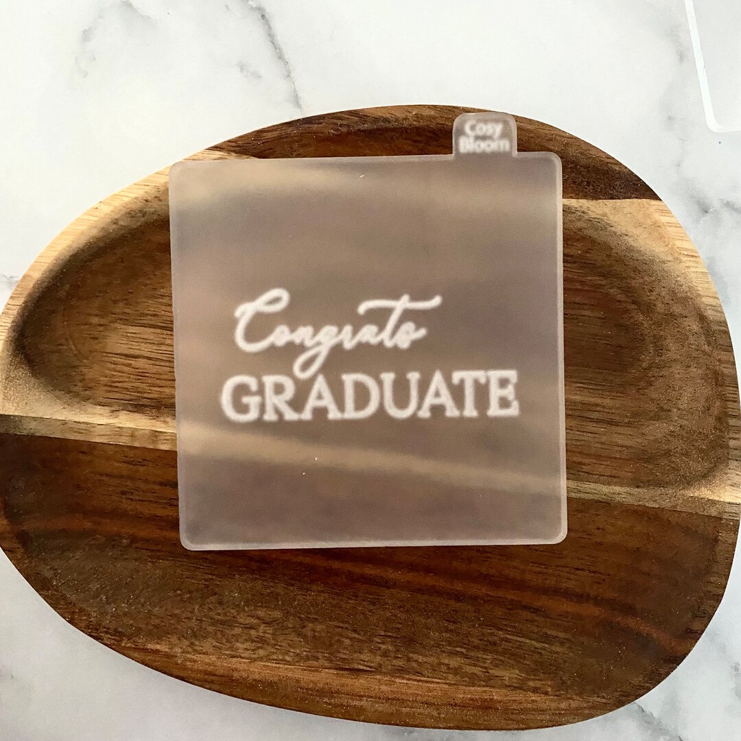 Congrats Graduate Cookie Embosser Stamp Congrats Grad Fondant Embosser ...
