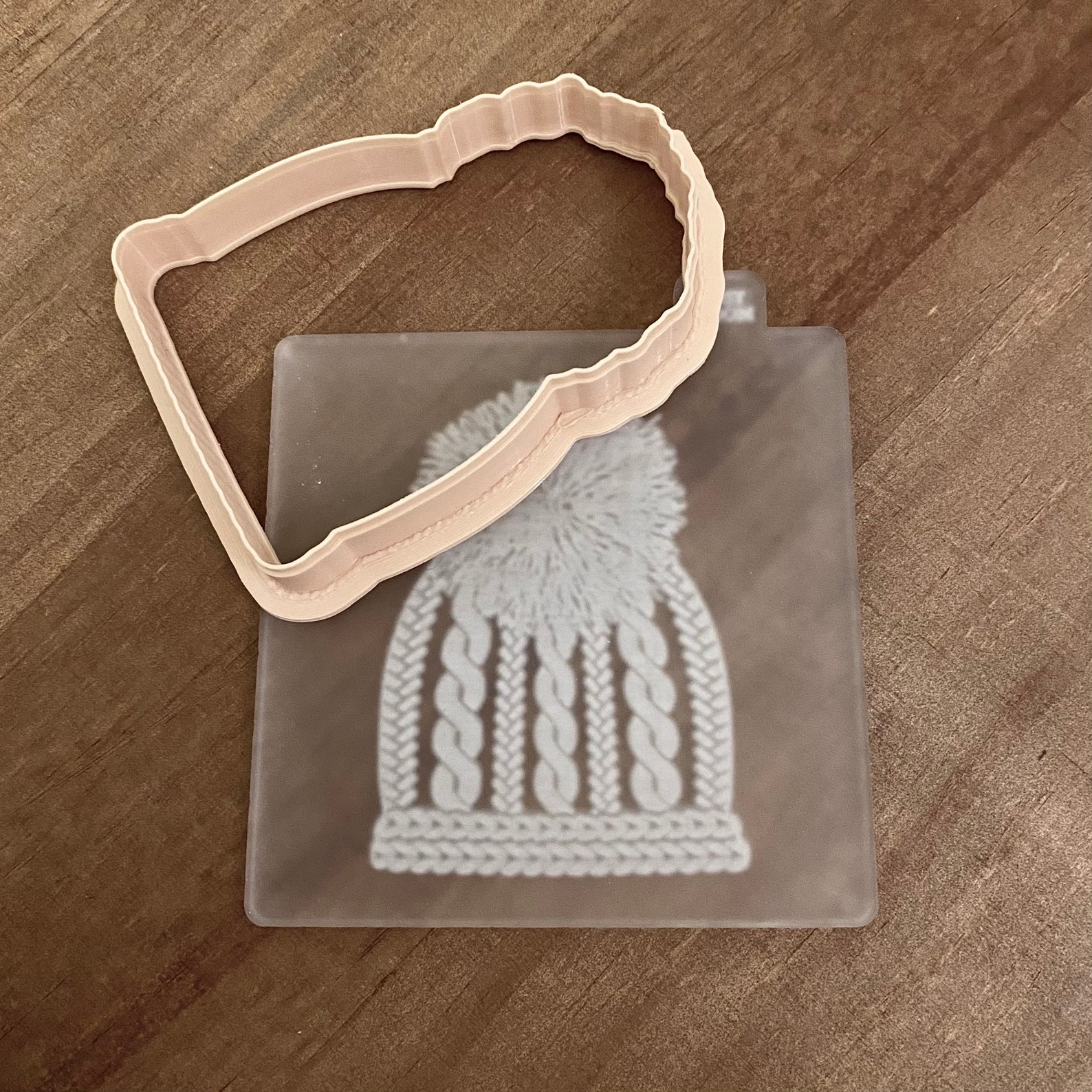 Pom Pom Woolly Hat Cookie Stamp and Cutter. Christmas Hat Fondant Icing ...